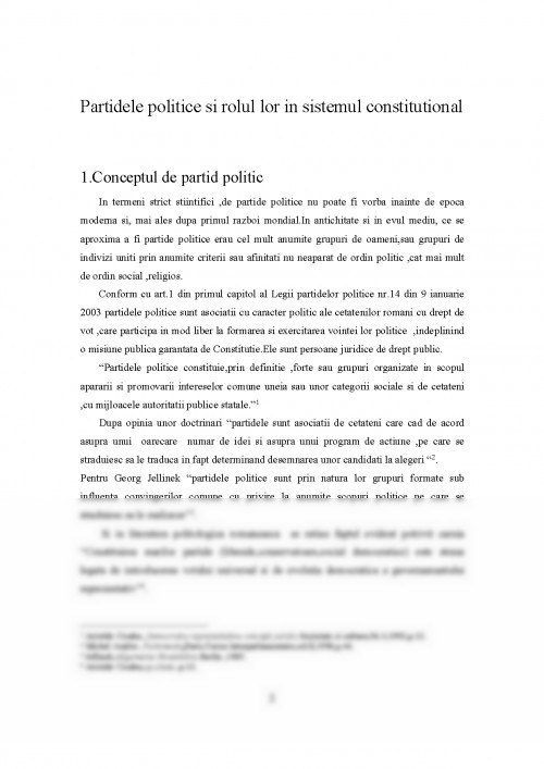 Referat: Partidele politice și rolul lor în sistemul constituțional ...