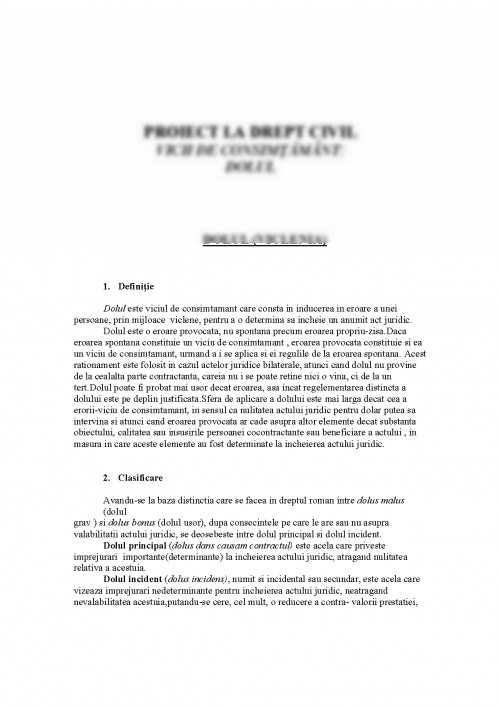 Referat: Vicii de consimțământ - dolul (#390684)