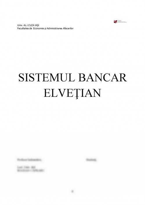 Referat: Sistemul Bancar Elvețian (#391335)