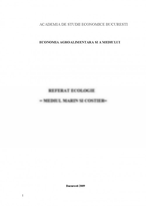 Referat: Mediul Marin și Costier (#391893)