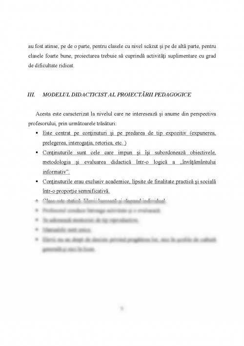Referat: Rolul Proiectării Activității Didactice în Activitatea Profesorului (#392254)