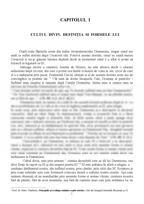 Referat: Cultul Divin (#395297)