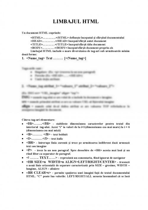 Referat: Limbajul HTML (#395531)