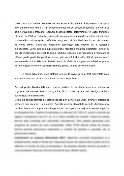 Referat: Metodă de caracterizare a polimerilor - analiza termică (#395726)