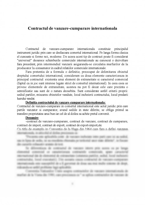 Referat: Contractul de vânzare-cumpărare internațională (#395937)