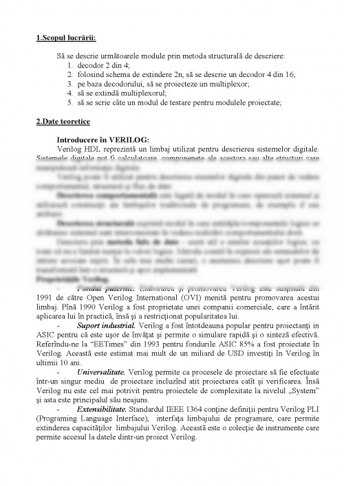 Laborator: Proiectarea Decodoarelor și Multiplexoarelor în Verilog HDL (#396583)
