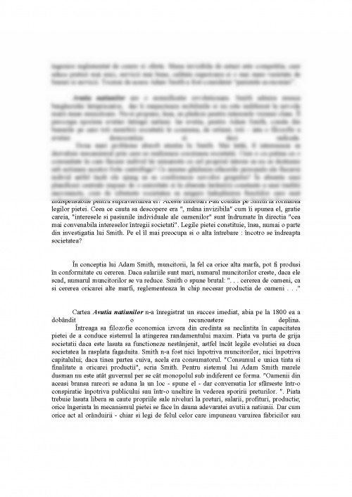 Referat: Principiul mâinii invizibile - o posibilă prefigurare a pieței ...