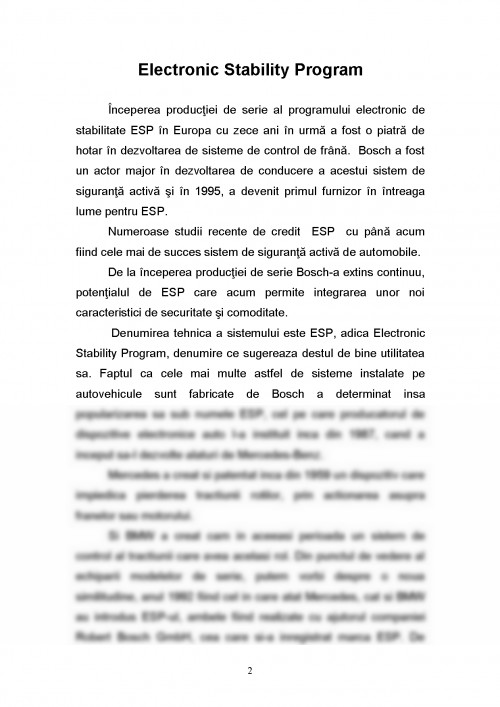 Referat: Sistemul ESP (Electronic Stability Program) (#396769)