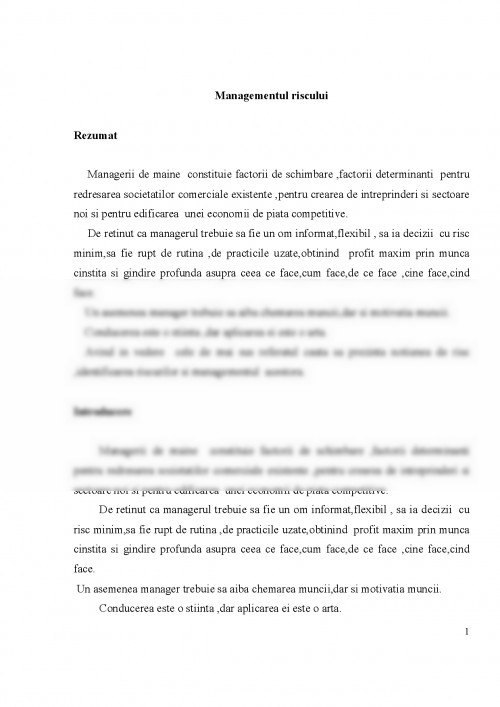 Referat: Managementul Riscului (#396861)