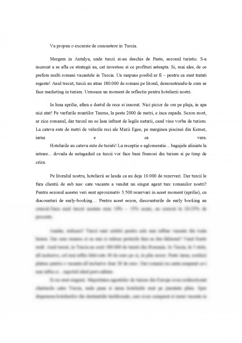 Referat: Evaluarea potențialului turistic - Turcia (#396888)