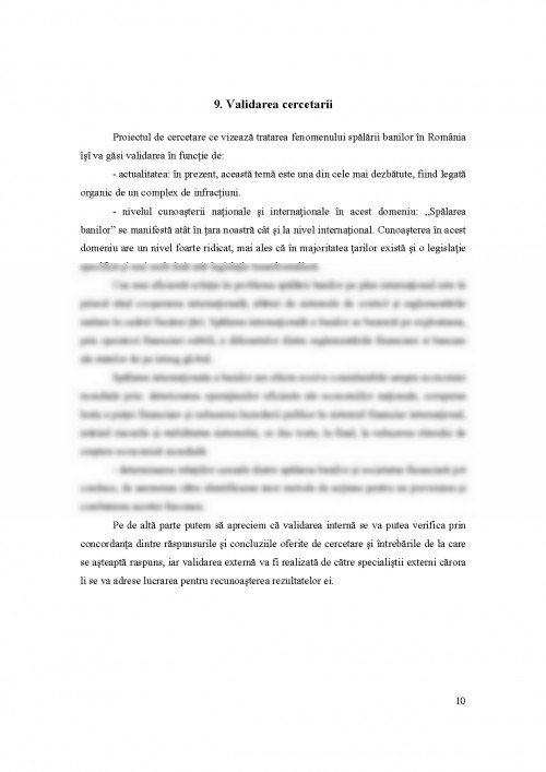Referat: Plan de cercetare - spălarea banilor (#398002)