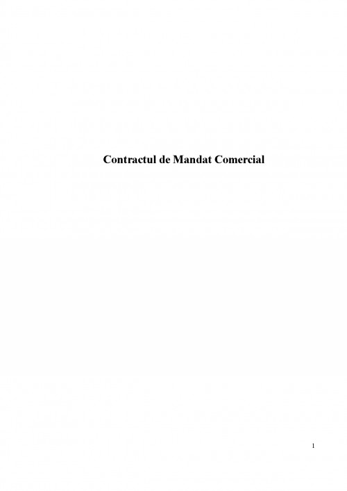 Referat: Contractul de Mandat Comercial (#398671)