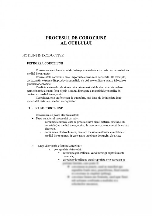 Referat: Procesul de coroziune al oțelului (#398737)