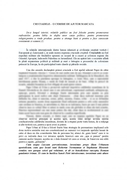 Referat: Cruciadele (#399103)