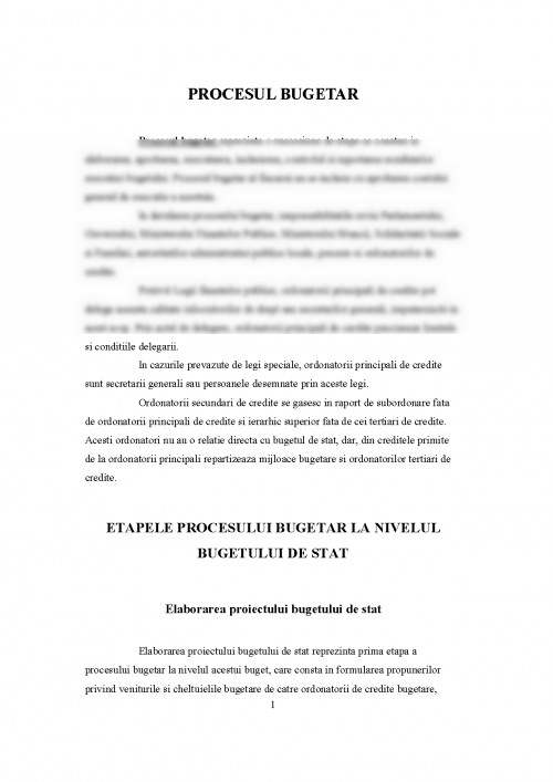 Referat: Procesul Bugetar (#399811)
