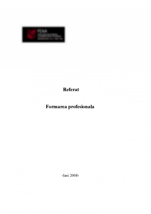 Referat: Formarea profesională (#400411)