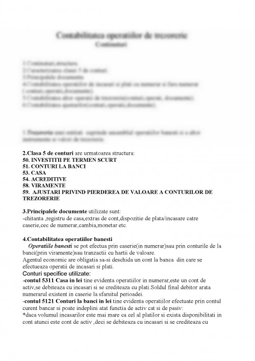 Referat: Contabilitatea operațiilor de trezorerie (#401158)