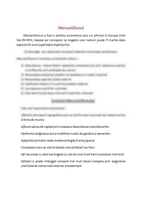Referat: Mercantilismul (#401313)