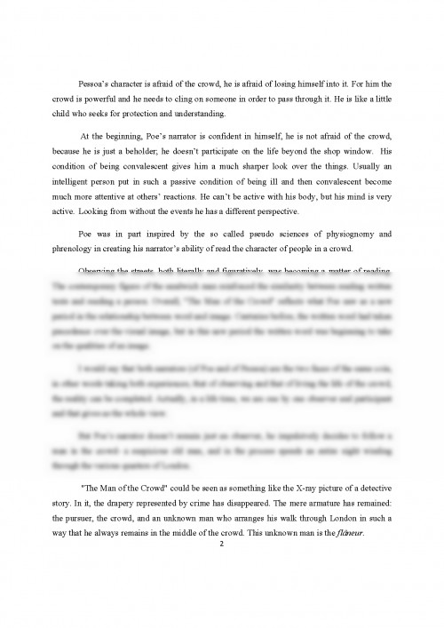 Referat: The man of the crowd by Edgar Allan Poe – comparison to Pessoa ...