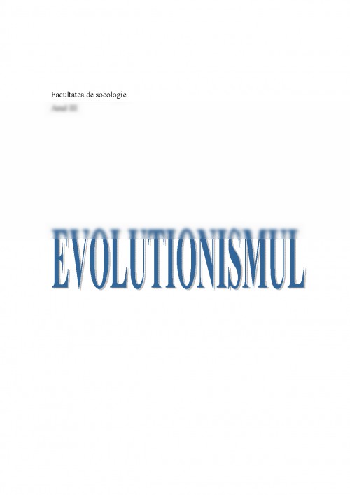 Referat: Evoluționismul (#402811)