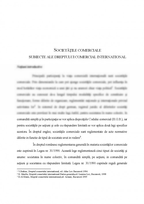 Referat: Societățile comerciale - subiecte ale dreptului comercial ...