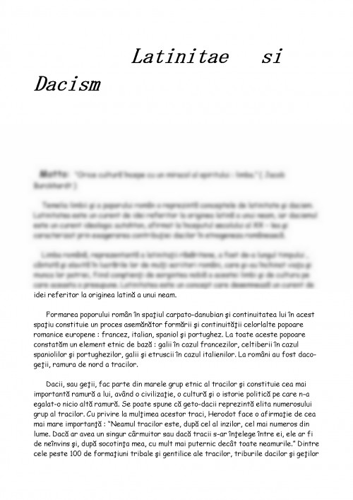 Referat: Latinitate și Dacism (#403038)
