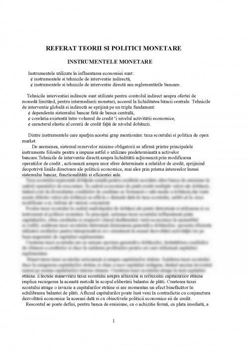 Referat: Instrumentele Monetare (#403213)