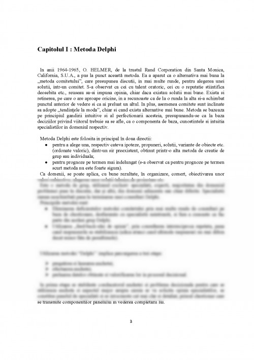 Referat: Metode și tehnici - metode Delbecg, metoda Delphi - aplicarea ...
