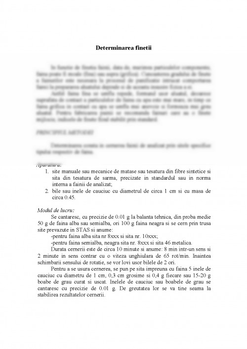 Laborator: Determinarea fineții făinii (#403475)