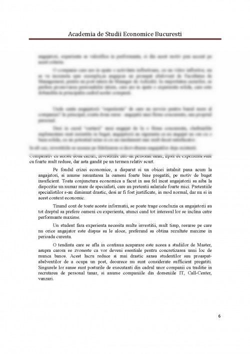 Referat: Experiența în angajare (#405404)