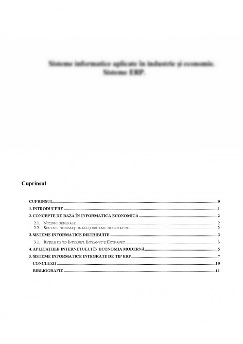 Referat: Sisteme Informatice Aplicate în Industrie și Economie ...