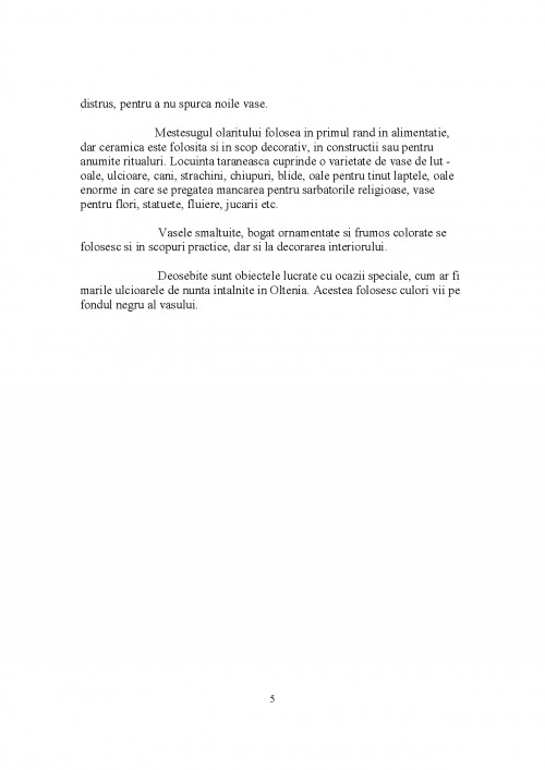 Referat: Meșteșuguri tradiționale - olăritul (#406302)