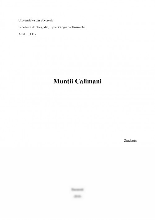 Referat: Munții Calimani (#406822)