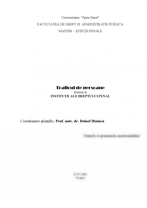 Referat: Traficul de Persoane (#406941)
