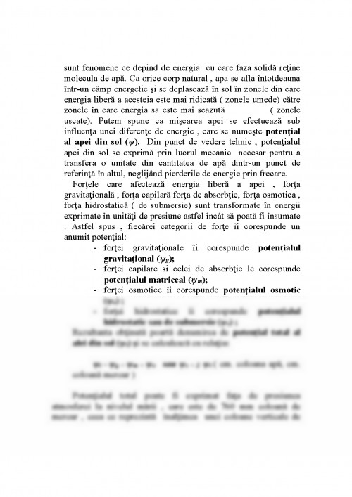 Referat: Pedologie - apă din sol - forțele care acționează asupra apei ...