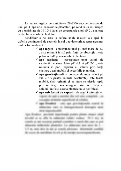 Referat: Pedologie - apă din sol - forțele care acționează asupra apei ...