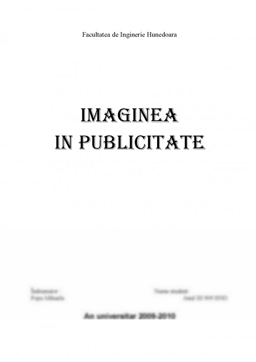 Referat: Imaginea în Publicitate (#407896)