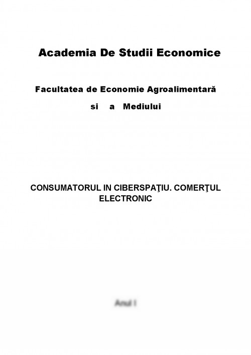 Referat: Consumatorul în ciberspatiu - comerțul electronic (#408158)