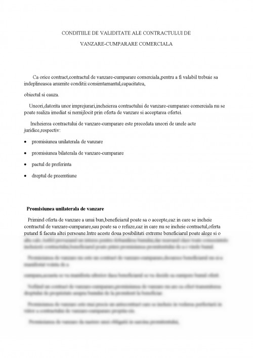 Referat: Condițiile de validitate ale contractului de vânzare-cumpărare ...