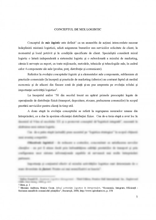Referat: Conceptul de Mix Logistic (#409175)