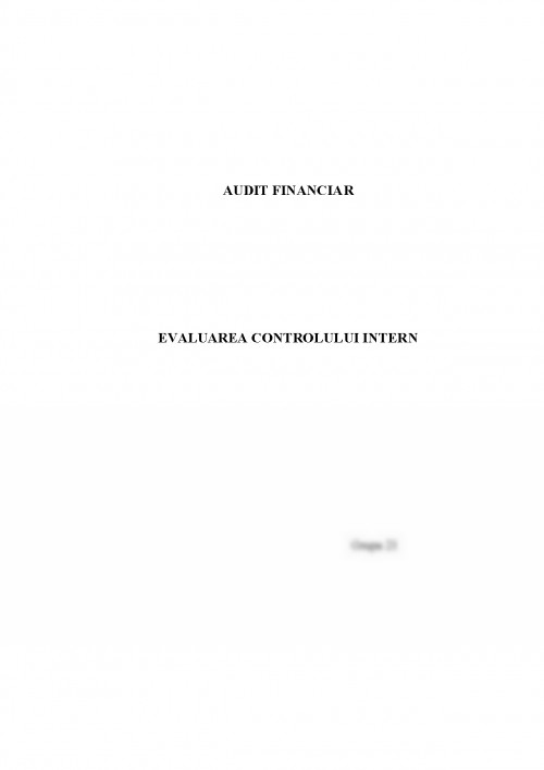 Referat: Evaluarea Controlului Intern (#409599)