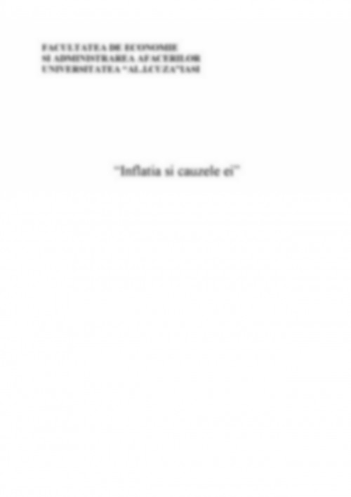 Referat: Inflația și cauzele ei (#410473)