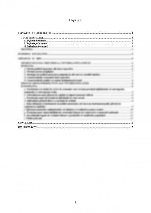 Referat: Inflația și cauzele ei (#410473)