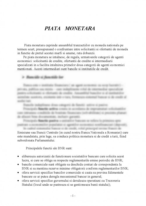 Referat: Piața monetară (#411368)