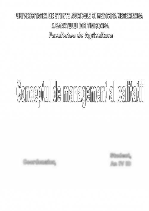 Referat: Managementul calității (#411660)