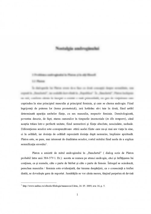 Referat: Nostalgia Androginului (#411712)