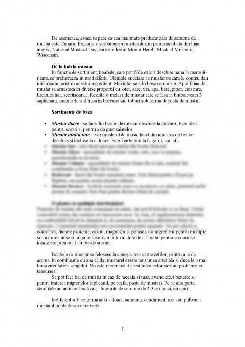 Referat: Muștarul - procesul tehnologic (#411873)