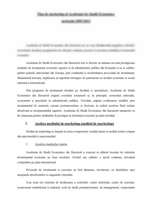 Referat: Plan de Marketing ASE (#412923)
