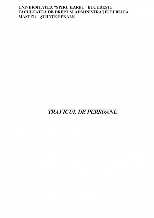 Referat: Traficul de Persoane (#412952)