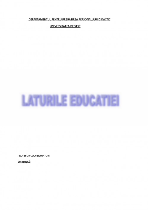 Referat: Lațurile educației (#413051)